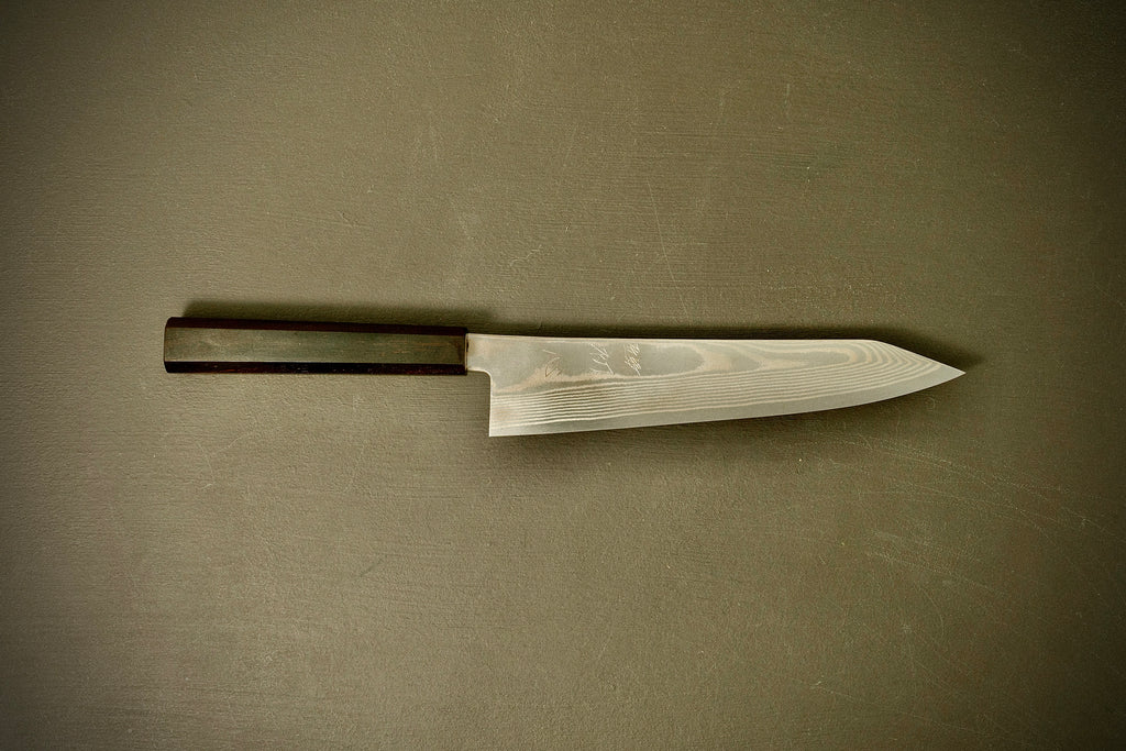 Hatsukokoro Ginsou Silver3 Nickel Damascus Kiritsuke Gyuto 210mm – The ...